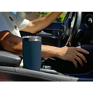 LaserGram 20oz Vacuum Insulated Tumbler Mug, Rottweiler, Personalized Engraving Included (Navy Blue)