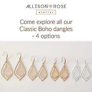 ALLISON ROSE ATELIER – Boho Filigree Two-Tone Dangle Earrings - Exquisite Handcrafted Jewelry for Boho Chic Style - Large Two Tone Worn Gold and Silver Plated Earring Set