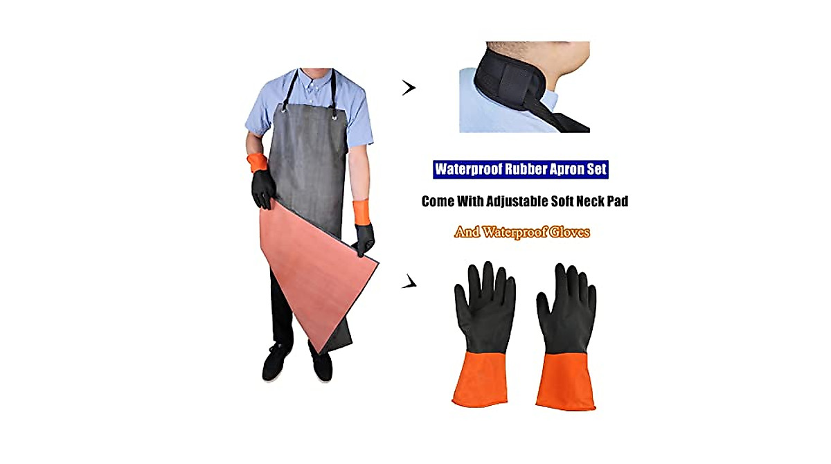 Heavy Duty Waterproof Rubber Apron & Gloves for All Tasks