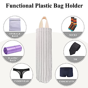 TOGETRUE Plastic Bag Holder, Wall Mount Grocery Bag Holder, Reusable Trash Bag Organizer for Home Kitchen Pantry Decor (Gray)