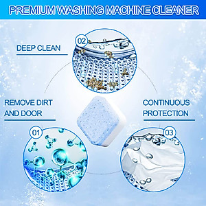 Ridars Washing Machine Cleaner Tablets - Deep Cleaning Washer Cleaner Tablets For HE Top Load Washer And Front Loader, Clean Laundry Tub And Inside Drum Seal (12 Tablets)