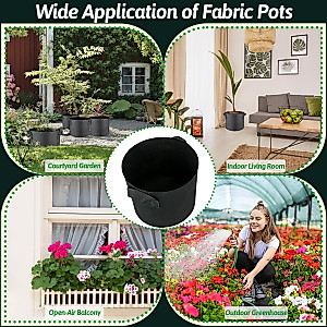 lucdnc 5 Pcs Grow Bags 5 Gallon Plant Grow Bags Multi-Purpose Nonwoven Fabric Pots with Durable Handles,Outdoor Garden Plant Pots for Vegetables Fruits Flowers Herb Succulent Bonsai Plants