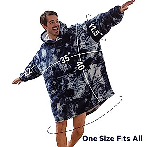 HANYUN Wearable Blanket Sweatshirt for Women and Men,Oversized Sherpa Fleece Blanket Hoodie with Giant Pocket Super Warm and Cozy