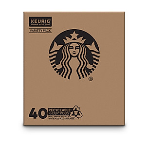 Starbucks K-Cup Coffee Pods—Starbucks Blonde, Medium & Dark Roast Coffee—Variety Pack—100% Arabica—1 box (40 pods total)