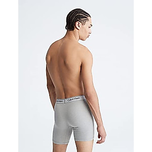 Calvin Klein Men's Active 2-Pack Boxer Brief-Amazon Exclusive, Midnight, Athletic Grey Heather, Large