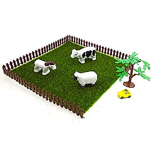 Galaoma 40 Inch Miniature Fairy Garden Micro-Landscape Ornament Trim Fence Small Flower Plant Pot Best Decor Christmas Moss Wooden Crafts DIY Brown
