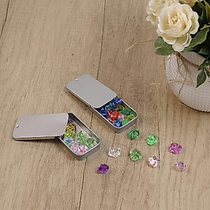 MY MIRONEY 2.4" x 1.3" x 0.5" Metal Slide Top Tin Containers for Candies Jewelry Crafts Pills Survival Kit Pack of 8