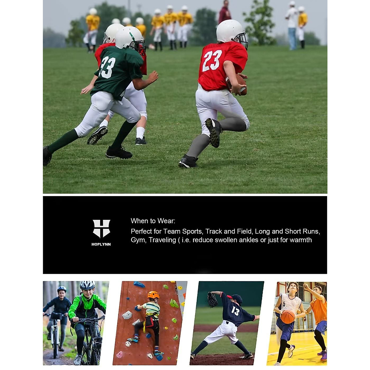 HOPLYNN 4 Pack Youth,Big kid, Boy ??s Compression Pants Leggings Tights Quick Dry Athletic Base Layer Under Pants Gear for Kid ??s Football Basketball Sports -4 Black-M