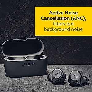 Jabra Elite Active 75t True Wireless Earbuds with Wireless Charging Enabled Case, Gray