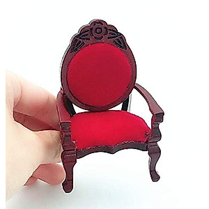 EatingBiting 1:12 Dollhouse Miniature Vintage Retro Single Sofa Chair Furniture for Living Room,Bed Room, Kitchen, Retro Vintage Designed Dolls House Miniature Furniture Action Figures Accessory
