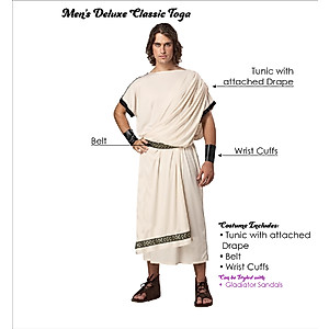 California Costumes Deluxe Mens Toga Costume Standard White
