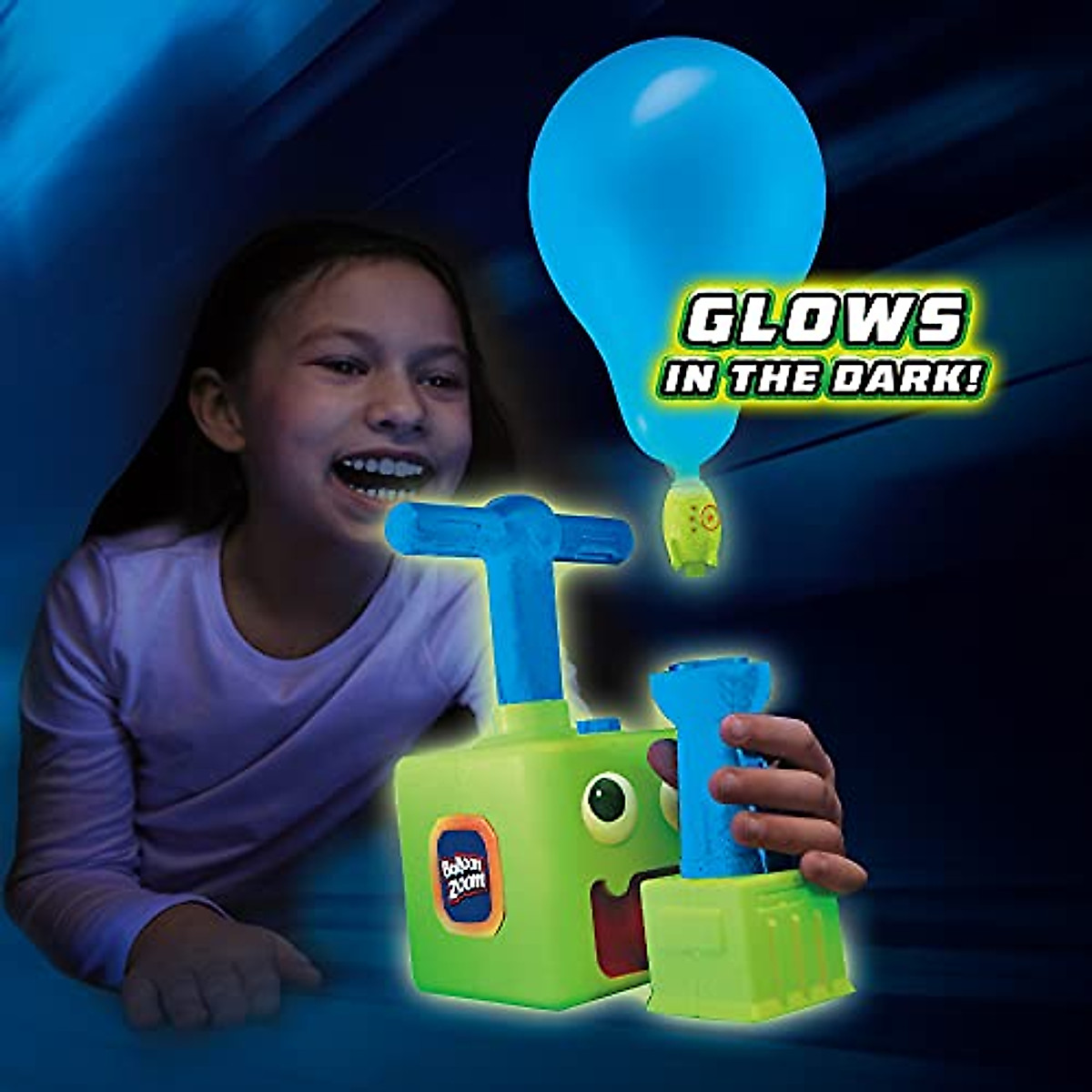 Ontel Balloon Zoom - Balloon-Powered Race Car and Rocket Launcher Toy Set, Ages 3+, Red Racer Car with Astronaut Flyer