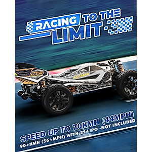 CROBOLL 1:14 Brushless Fast RC Cars for Adults with Independent ESC,Top Speed 90+KPH 4X4 Hobby Off-Road RC Truck,Oil Filled Shocks Remote Control Monster Truck for Boys(Gold)