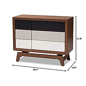 Baxton Studio Chests, Walnut/White/Gray