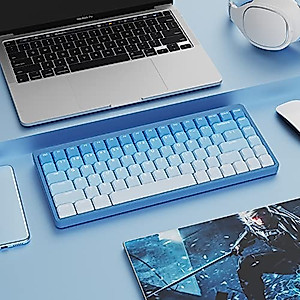 SDYZ XVX Low Profile Keycaps - Custom Keycaps, Gradient PBT Keycaps for 60% 65% 75% 100% Cherry Gateron MX Switches (Low Profile and Tradition Profile) Mechanical Keyboard, and More - Blue