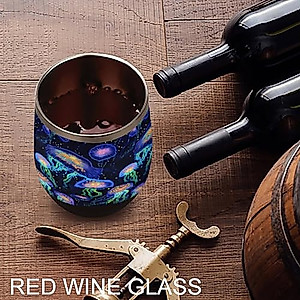 Glowing Up Jelly Fish Funny Wine Tumbler 12 Oz Stainless Steel Insulated Mug Double Wall Water Cup with Lid