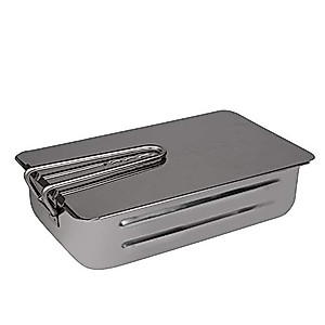 Gourmet Mini Stovetop Smoker - Stainless Steel Smoker Box w/Hickory Smoking Wood Chips - Works On Any Heat Source, Indoor Stovetop or Outdoor BBQ Grill-Great Fathers Day Gift & Grilling Gift for Men