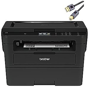 Brother L-2395DW Series Compact Monochrome All-in-One Laser Printer I Print Scan Copy I 2.7" Color LCD I Wireless | Mobile Printing I Auto 2-Sided Printing I 36 ppm + Printer Cable