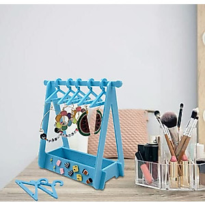 Earring Display Stand Holder Acrylic Jewelry Hanger Rack Ear Studs Organizer With Mini Hangers For Women Baby Girls (8 hangers) (Clear) (BS00)