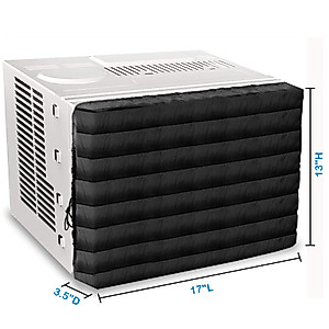 Bekith Indoor Air Conditioner Cover Defender, AC Cover for Inside Window Unit 17 x 13 x 3.5 inches(L x H x D), Black