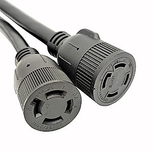 Parkworld 886474 Generator Splitter 4-Prong L14-30P Male to L14-30R & L14-20R Female Y Adapter Cord