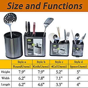 Wotermly Knife Block,Kitchen Universal Knife Holder without Knives, Stainless Steel Utensil Holders Space Saver Multi-function Knife Utensil Organizer, Detachable Knife Storage with Scissors Slot