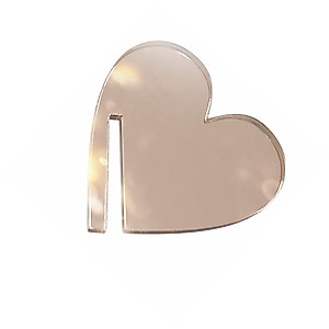 XIAOYUE 20pcs of Blank Wedding Drink Charm,DIY Heart Place Names Wedding Favours,Hearts Acrylic Drink Markers (Rose Gold Mirror)