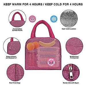 Kishilly Bento Lunch Box for Kids/Adult, Microwavable Kids Bento Box Lunch Containers With Lunch Bag Cookie Cutters Fruit Picks Silicone Cup Reusable Storage Bags for School,Work and Picnic (Pink)