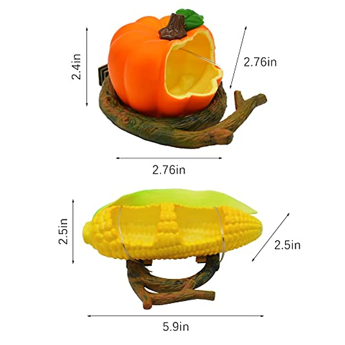 WAYUTO 2Pcs Bird Feeding Dish Cups Fruit Shaped Parrot Food Bowl Snap Holder Simulation Branch Stand Birds Cage Treats Seed Dispenser for Small & Young Birds Parakeet Conure Cockatiels Chinchilla