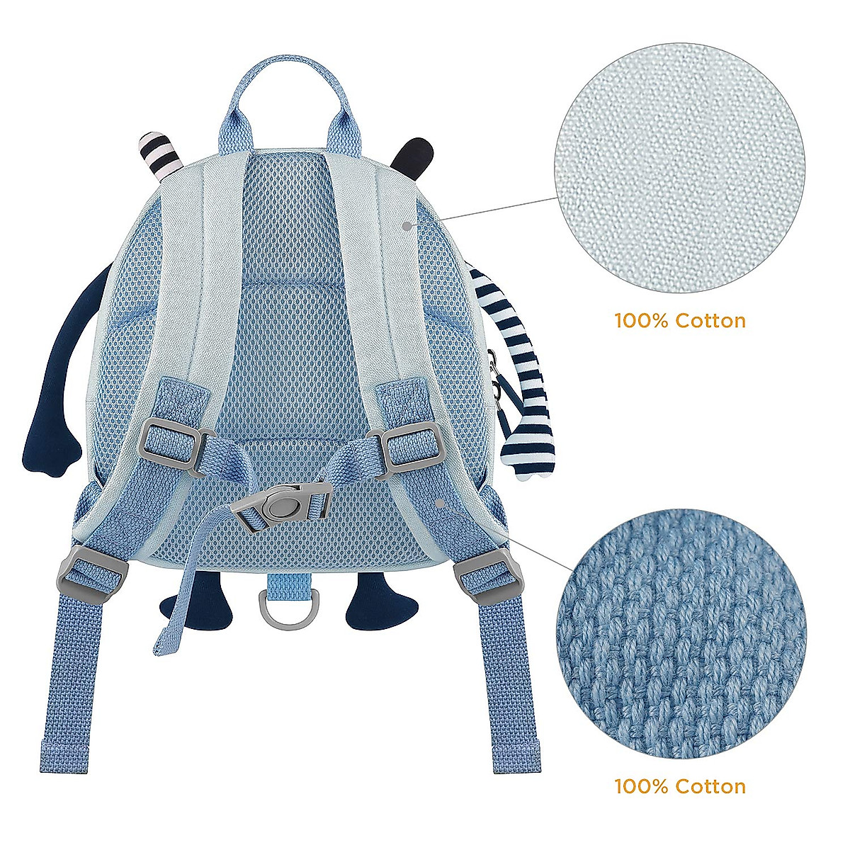 GAGAKU Toddler Backpack with Leash - Mini Kids Backpacks for Boys 2-5 Years Child Safety Backpack 3D Cartoon Animal Anti-Lost Preschool Backpack - Blue