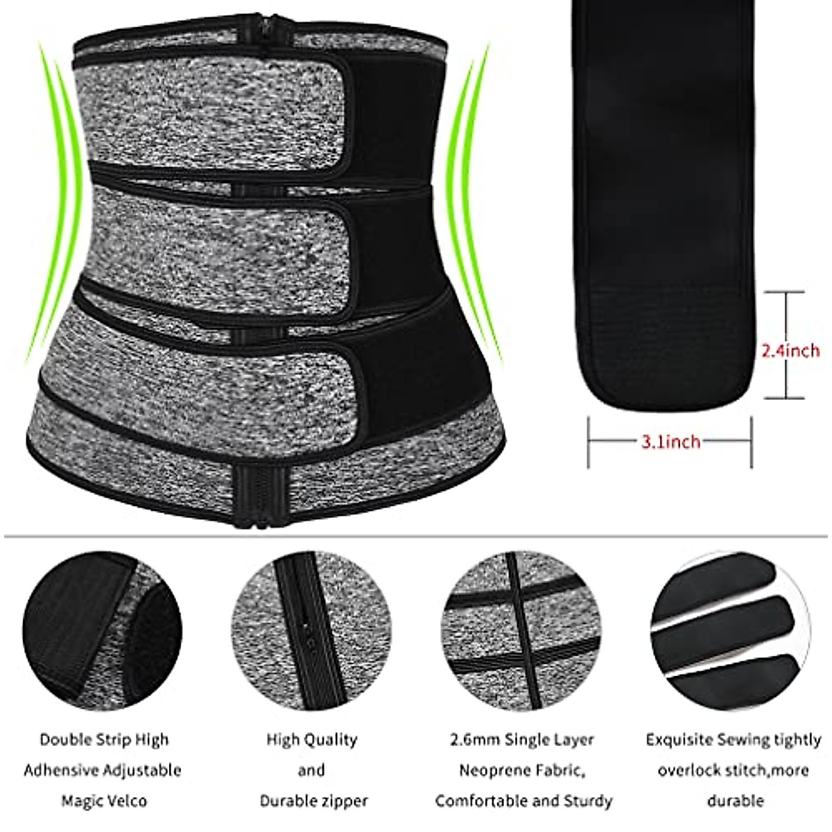 coastal rose Body Shaper for Women Tummy Control Corset Waist Trainer Postpartum Belly Wrap Hourglass Body Shaper Grey XXL