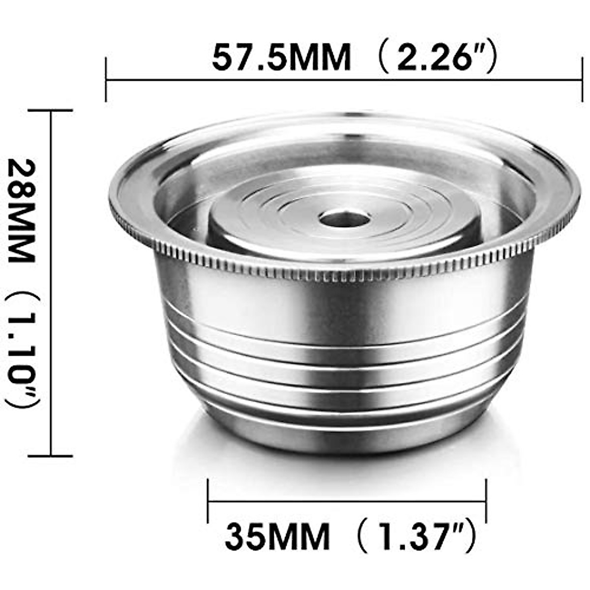 Reusable Coffee Capsule Filter, Stainless Steel Coffee Pod Holder Set Compatible with Nespresso Vertuoline GCA1/Plus, Nespresso Vertuo Plus Series, Delonghi ENV 135/150 with Brush Spoon (240ml)