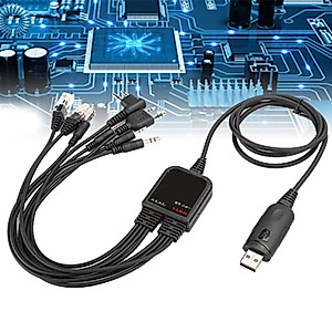 8 in 1 Multifunctional USB Programming Cable Compatible for Kenwood/QuanSheng/HYT/Motorola Walkie Talkie