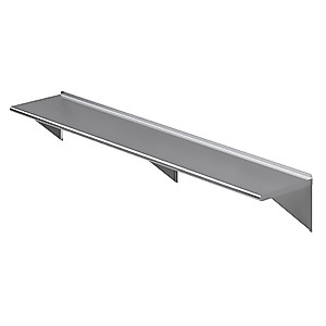AmGood 18" X 96" Stainless Steel Wall Shelf | NSF | Garage, Laundry, Storage, Utility Room | Restaurant, Commercial Kitchen