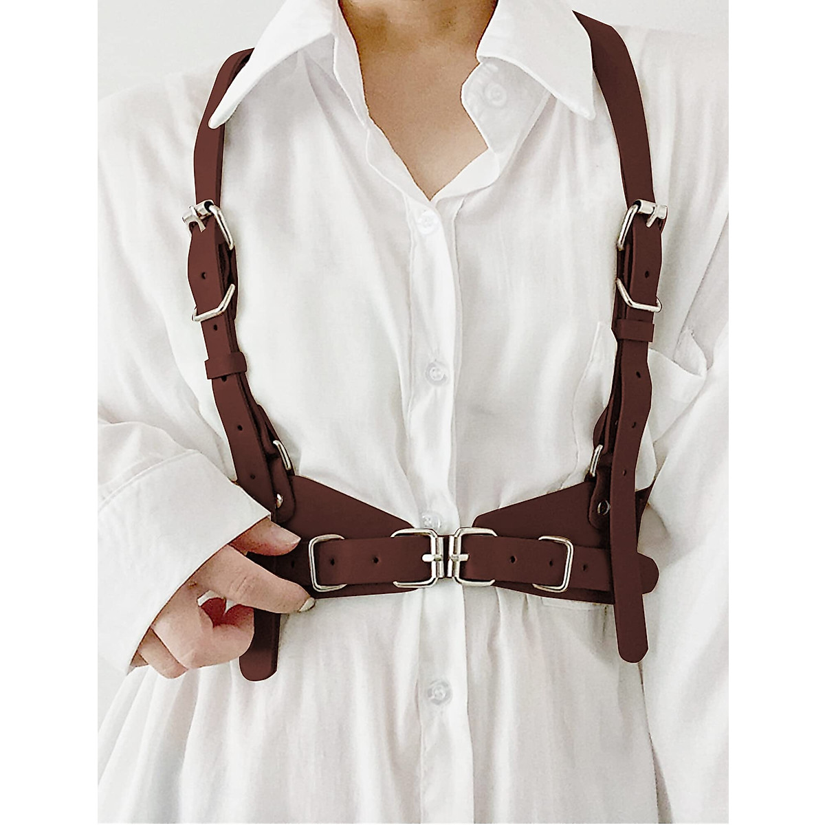Leather Harness Belt Women Gothic Accessories Body Chain Belt Rave Halloween for Dresses