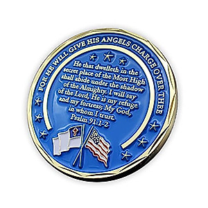 Nurse Coin, Bulk Pack of 3, The Lord is My Refuge & My Fortress, Psalm 91 & Cura Personalis - Personal Care, Religious Pocket Token of Peace & Protection, RN Challenge Coin with Christian Flag