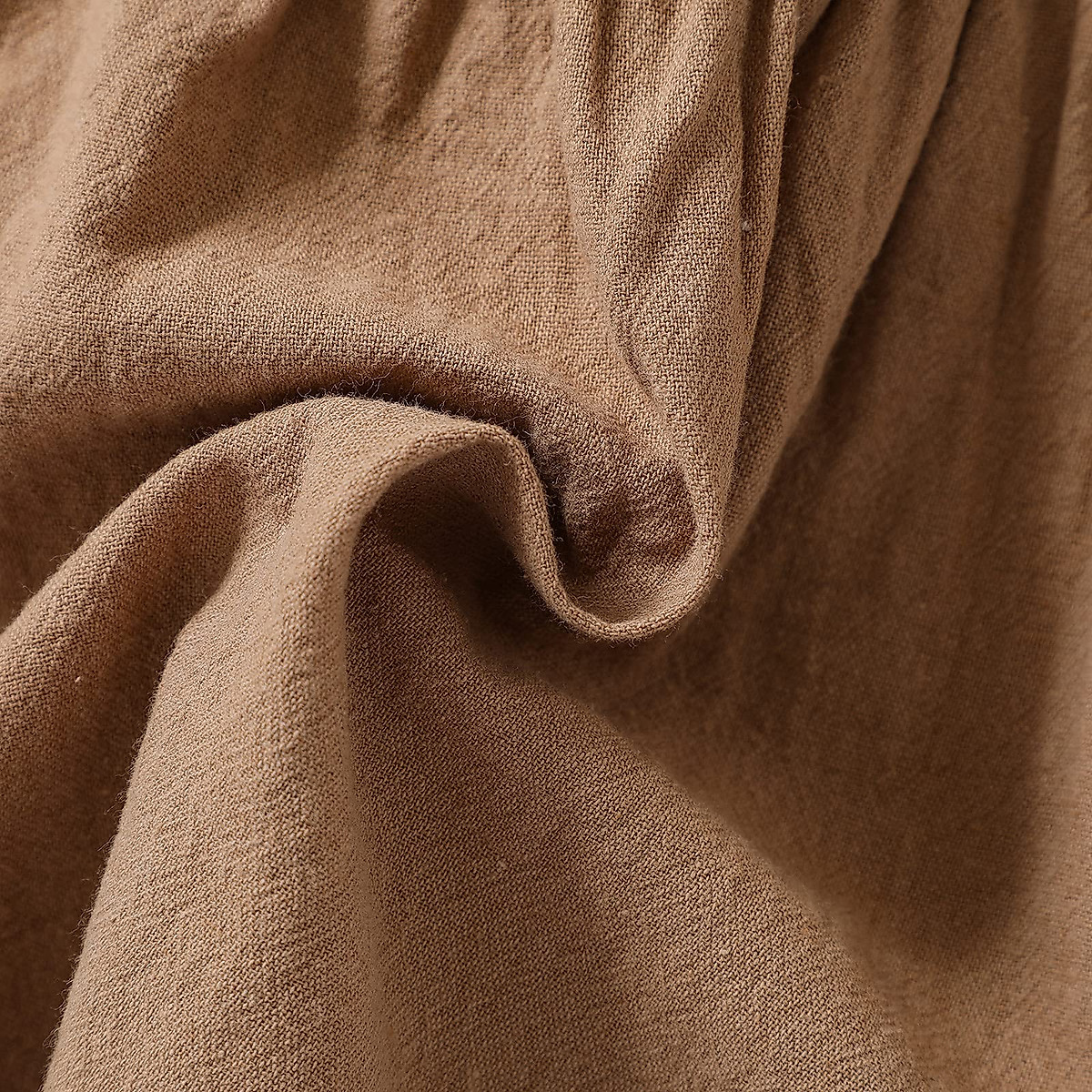 VISGOGO Baby Kids Girl Dresses Outfit Solid Color Long Sleeves Single-Breasted Dress + Headband 2Pcs Clothes (Khaki, 12-18 Months)