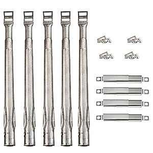 Dongftai 1" Dia Adjustable Burner (5-Pack) and Adjustable Crossover Tube (4-Pack) Extends from 14" to 19" BBQ Replacement Parts for Nexgrill, Brinkmann, Dyna-Glo, and Most Gas Grill Models
