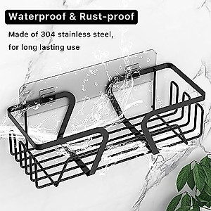 KEGII 3 Pack Large Shower Caddy Shelves Organizer with Soap Holder, Adhesive Shower Rack Storage No Drilling for Inside Shower, Stainless Steel Shampoo Holder for Bathroom, Kitchen, RV
