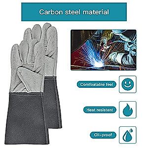 Worldity 4Pcs Welding Slag Removal Tool Set, 10 Inch Chipping Hamme with Coil Spring Handle, Mufti Functional Welding Pliers, Wire Brush, Welding Gloves for Cleaning Removing Slag