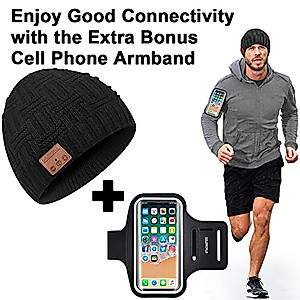 GoldWorld Bluetooth Hat Beanie,Stocking Stuffers Gifts for Women Men Him Teenage Black