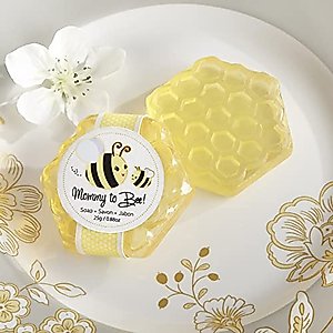 Kate Aspen Sweet Honey & Fresh Flower Scented Honeycomb Soap, Mommy to Bee Baby Shower Favors, Pack of 4 Count,21084NA