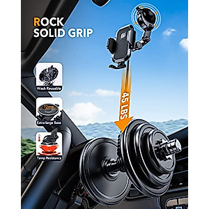 LK Phone Holder for Car,Dashboard Windshield Air Vent Universal 3 in1 Car Phone Holder Mount Compatible for iPhone 14 13 12 11 Pro Max XS X XR 8, Samsung Galaxy S23 S22 S21 S20 All Mobile Smartphone