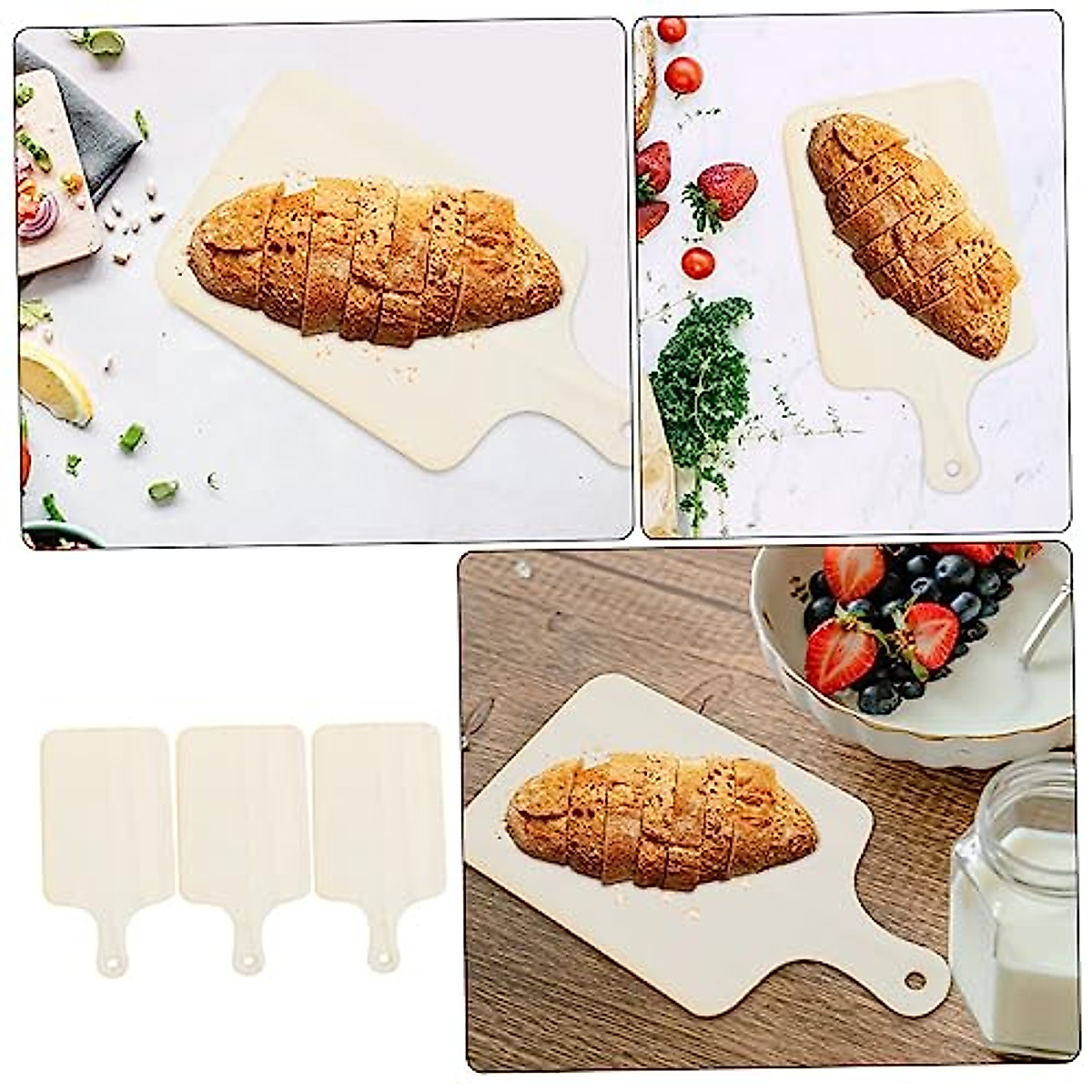 RUNROTOO 3pcs DIY Tray Wooden Meat Serving Platter Wooden Pizza Serving Trays Mini Cutting Mini Cutting Board Charcuterie Tray Easy Cheese Fruit Serving Plate Chopping Board Blank Wood Tray