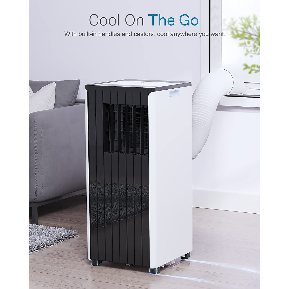 FIOGOHUMI 12000BTU Portable Air Conditioner - Portable AC Unit with Built-in Dehumidifier Fan Mode for Room up to 350 sq.ft. A030BDJ (no battery)