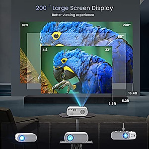 HOMPOW Projector, Native 1080P Full HD Bluetooth Projector with Speaker, 9500 Lumens Outdoor Portable Movie Mini Projector Compatible with Laptop, Smartphone, TV Stick, Xbox, PS5