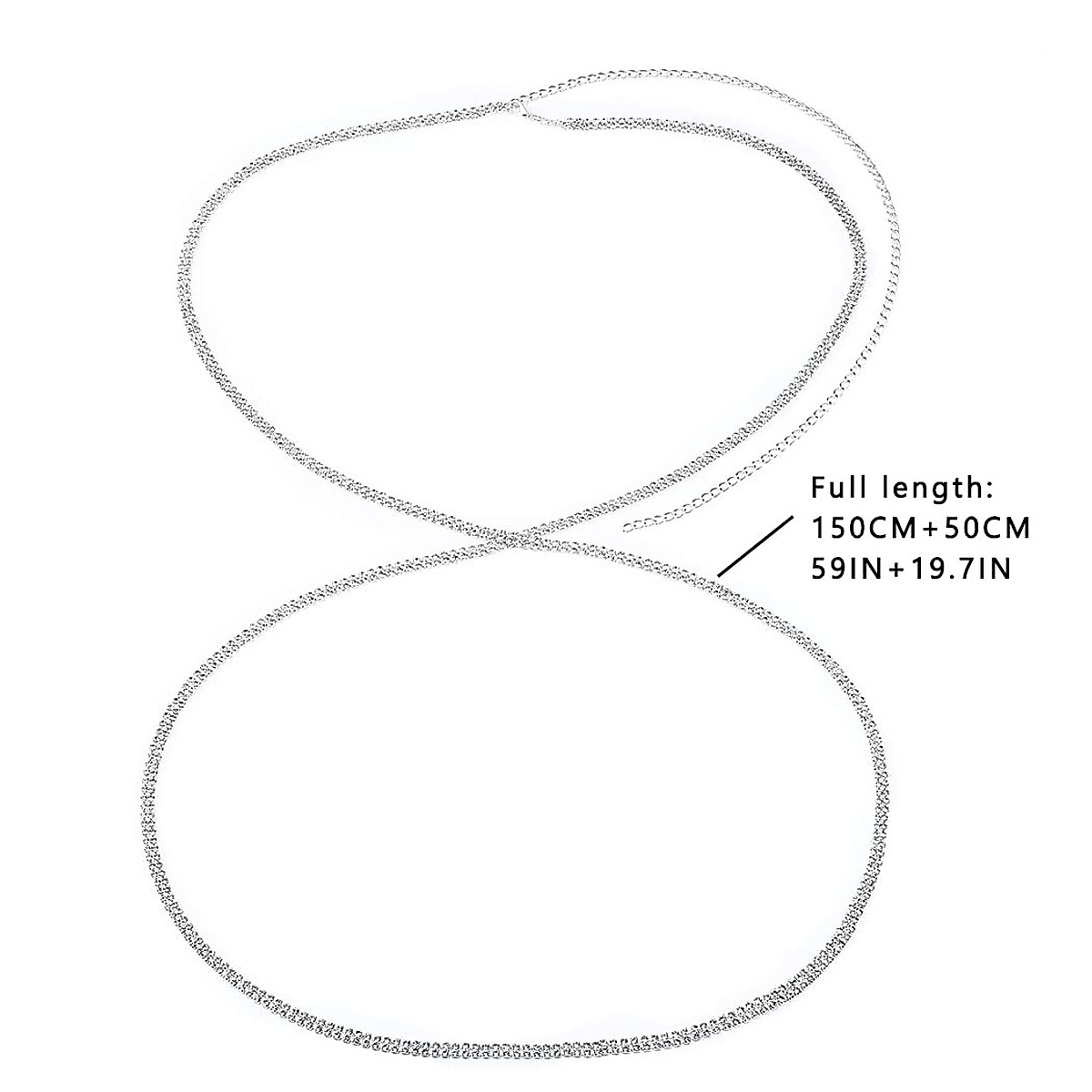 Jerany Crossover Rhinestone Body Chain Silver Bra Body Necklace Glitter Nightclub Body Jewelry for Women