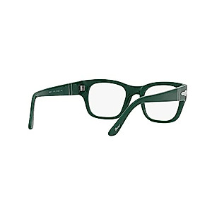 Persol PO3297V Rectangular Prescription Eyewear Frames, Green/Demo Lens, 52 mm