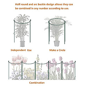 MTB Garden Plant Support Stake, 12-Pack Metal Half Round Tall Plant Support Ring Hoop, 9.5-in Wide x 15.8-in High Plant Cage for Tomato,Peony,Vegetable and Flowers Vine