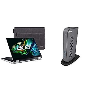 Acer Aspire 3 Spin 14 | 14" WUXGA IPS Touchscreen | Intel Core i3-N305 | 8GB LPDDR5 | 128GB SSD | Win 11 Home in S Mode | A3SP14-31PT-37NV USB 3.0 Dock U301